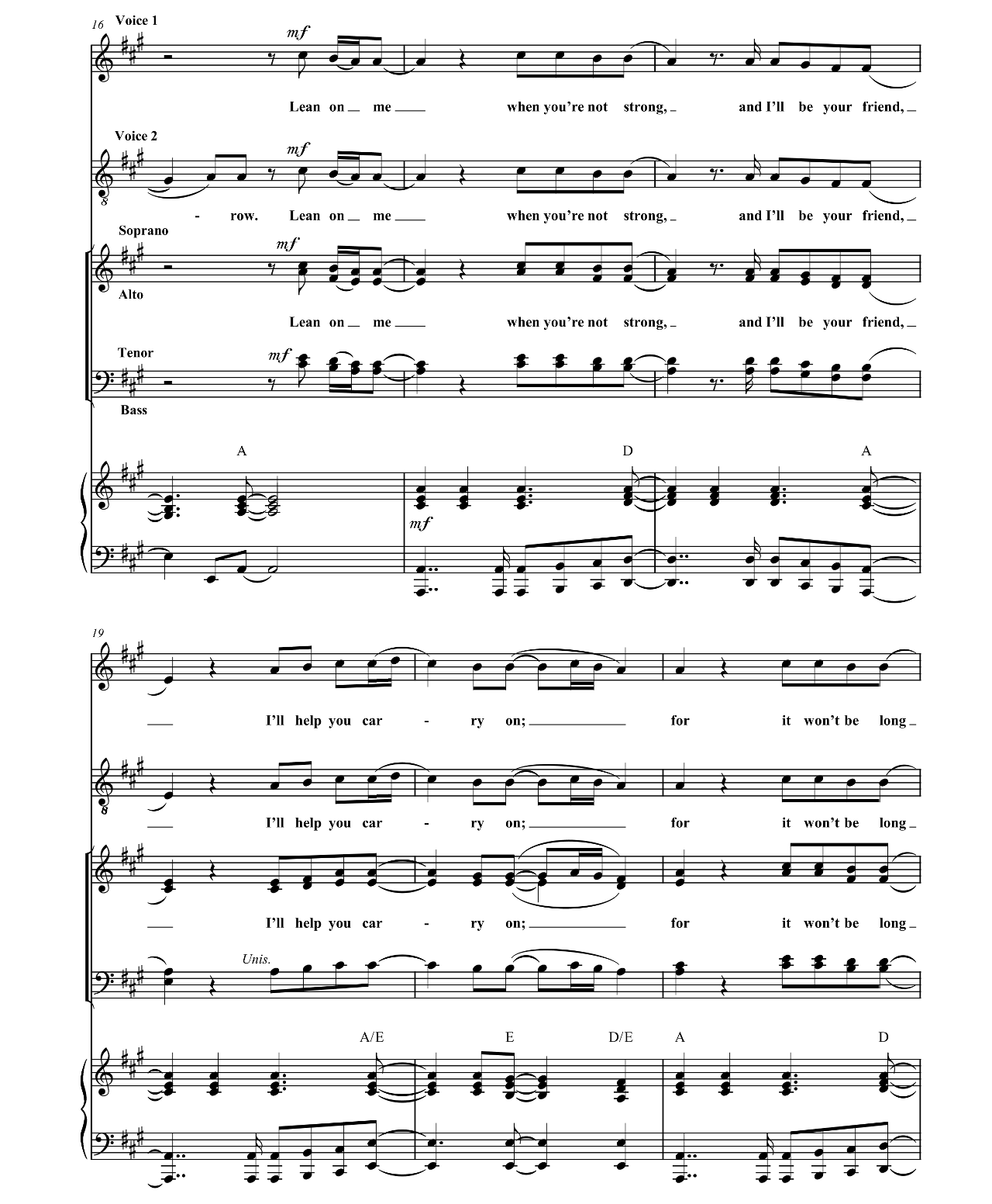 Lean On Me by Bill Withers Sheet Music - Meta-chords