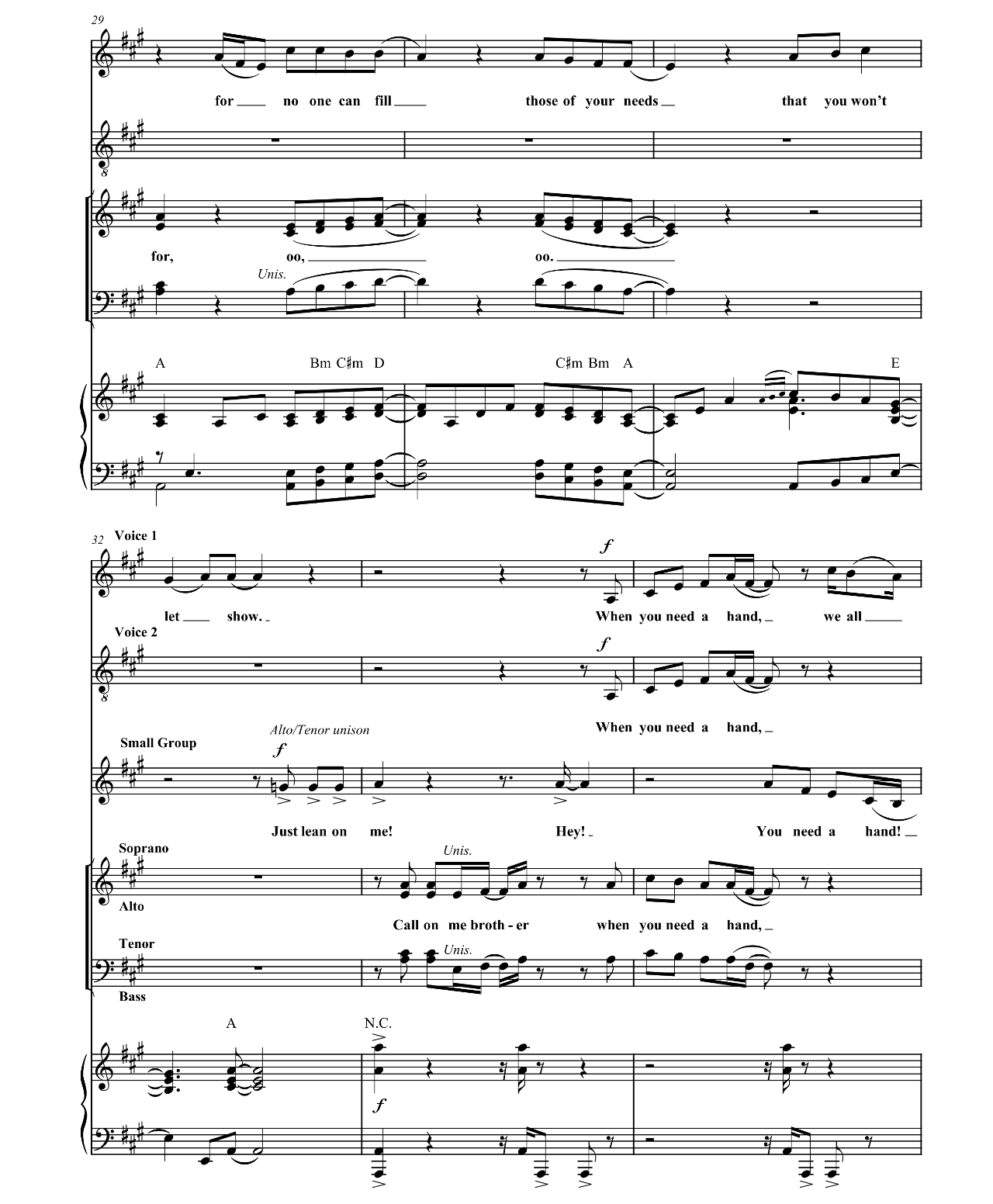Lean On Me by Bill Withers Sheet Music - Meta-chords