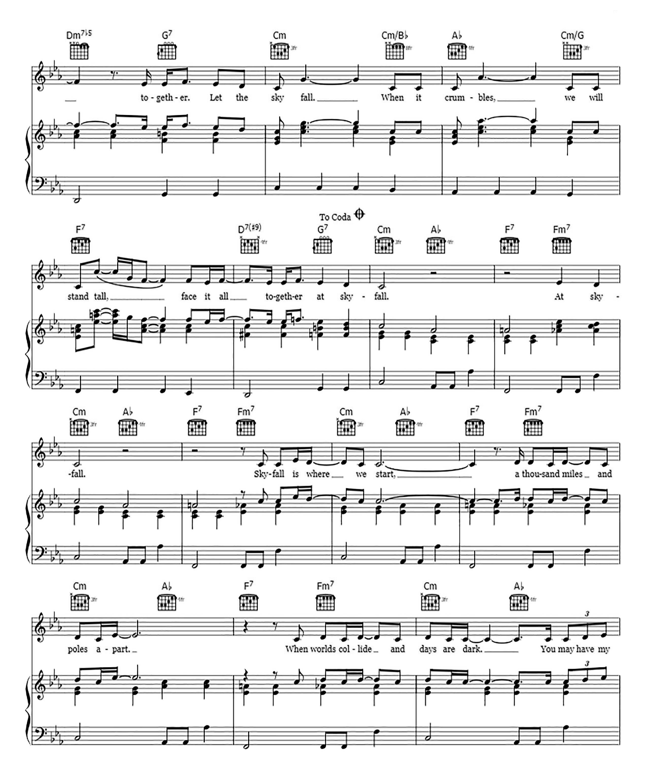Skyfall by Adele Sheet Music - Meta-chords