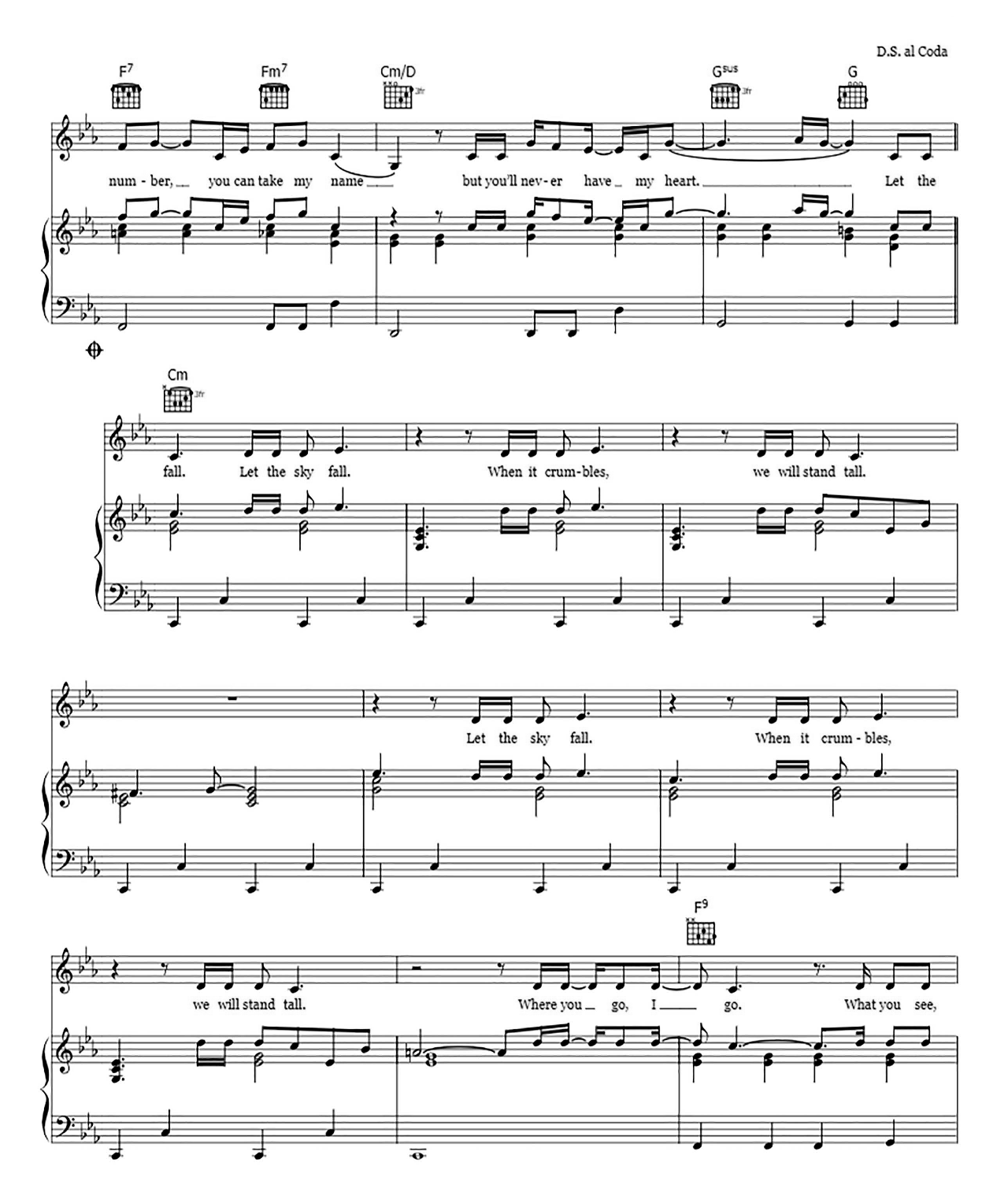 Skyfall by Adele Sheet Music - Meta-chords