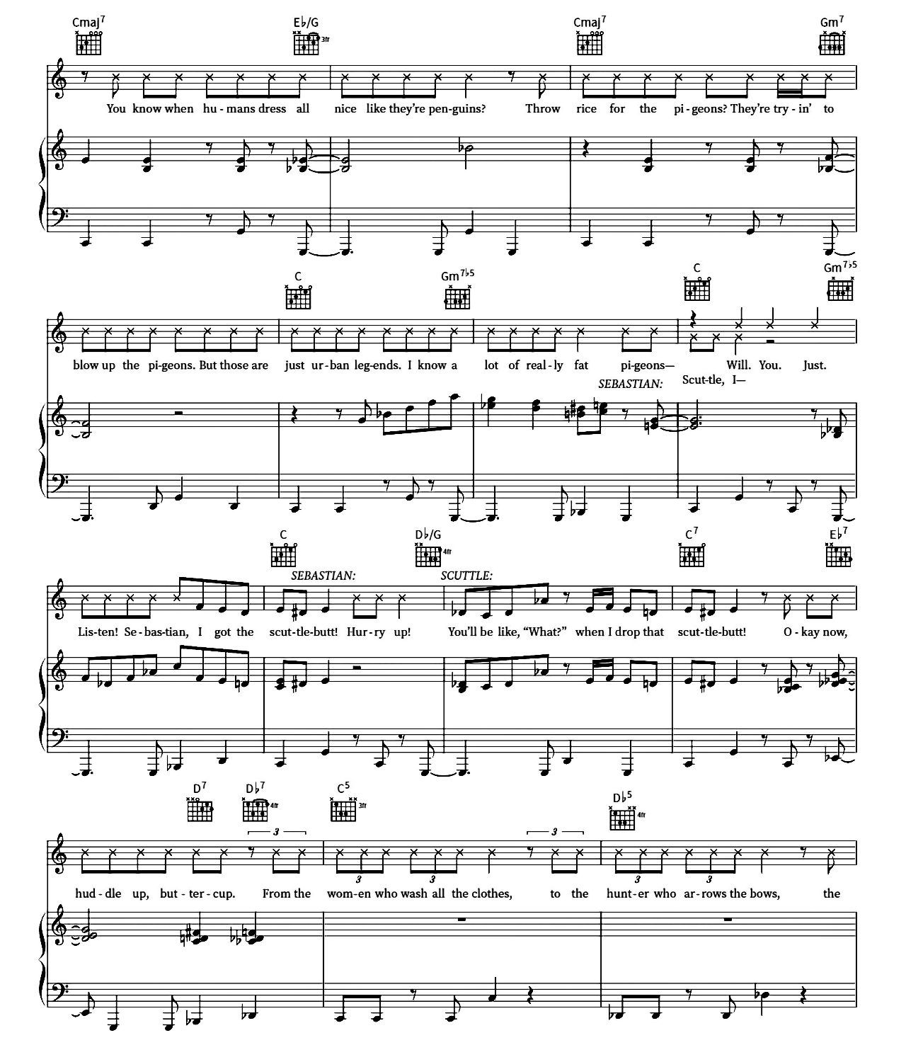 The Scuttlebutt by The Little Mermaid Sheet Music - Meta-chords