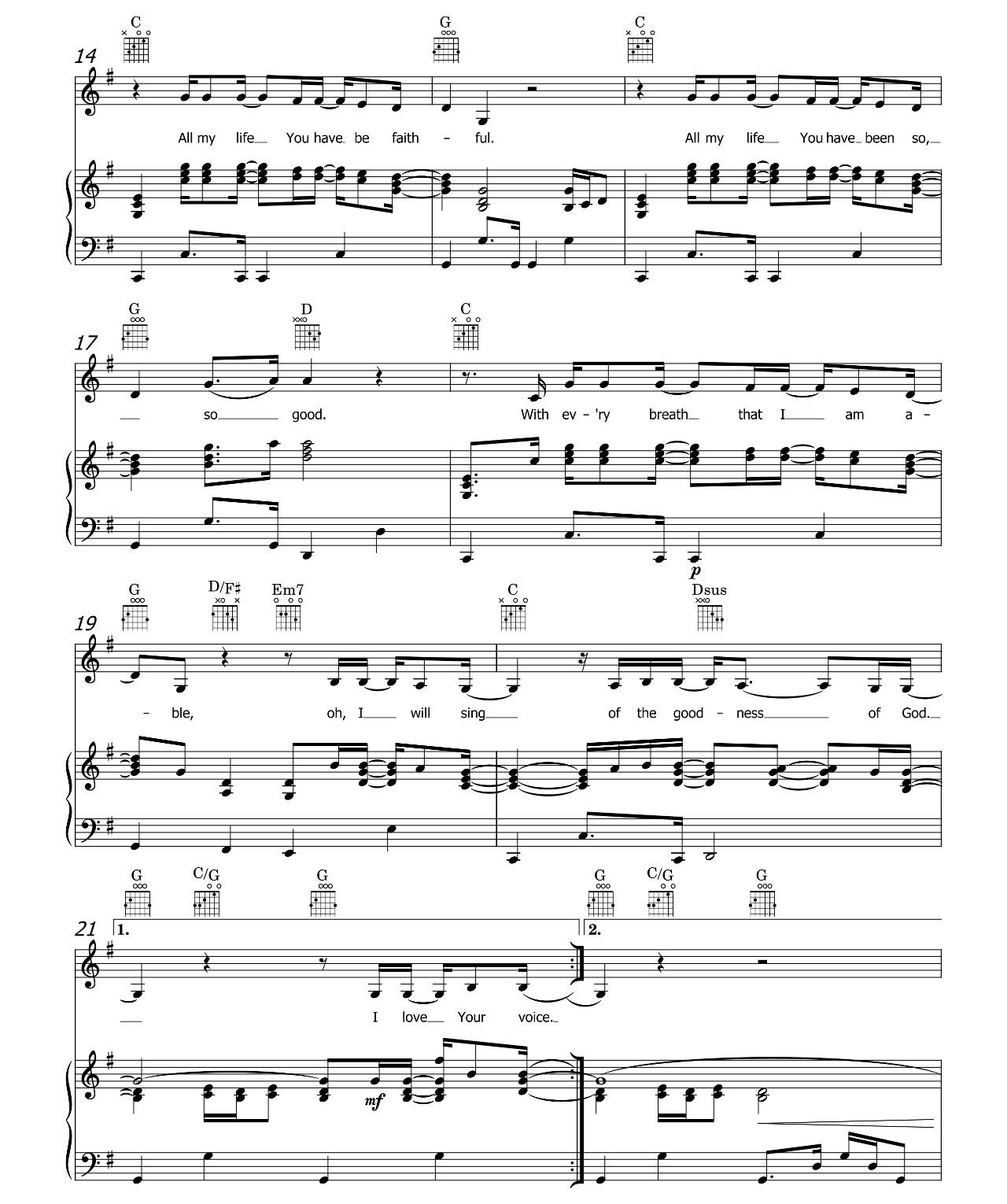 Goodness Of God by Bethel Music & Jenn Johnson Sheet Music - Meta-chords