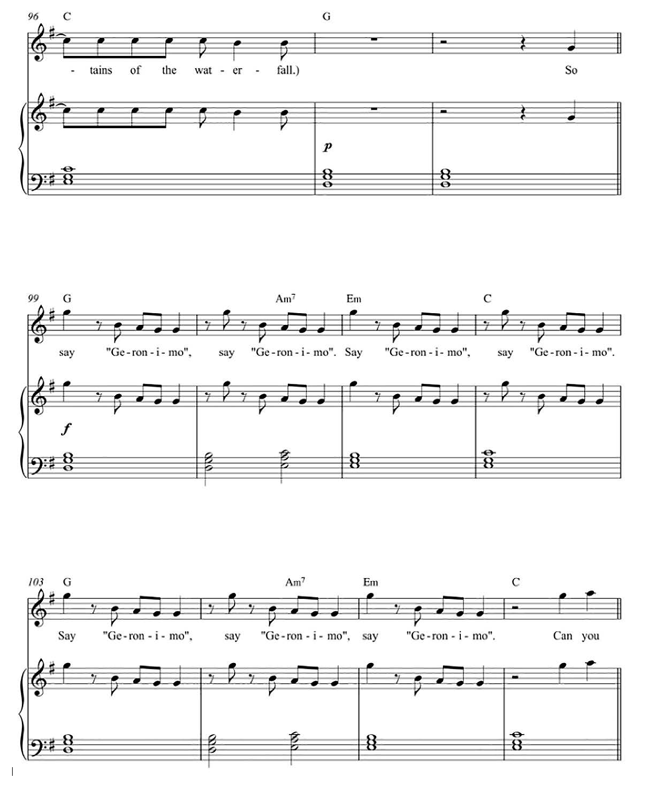 Geronimo by Sheppard Sheet Music - Meta-chords