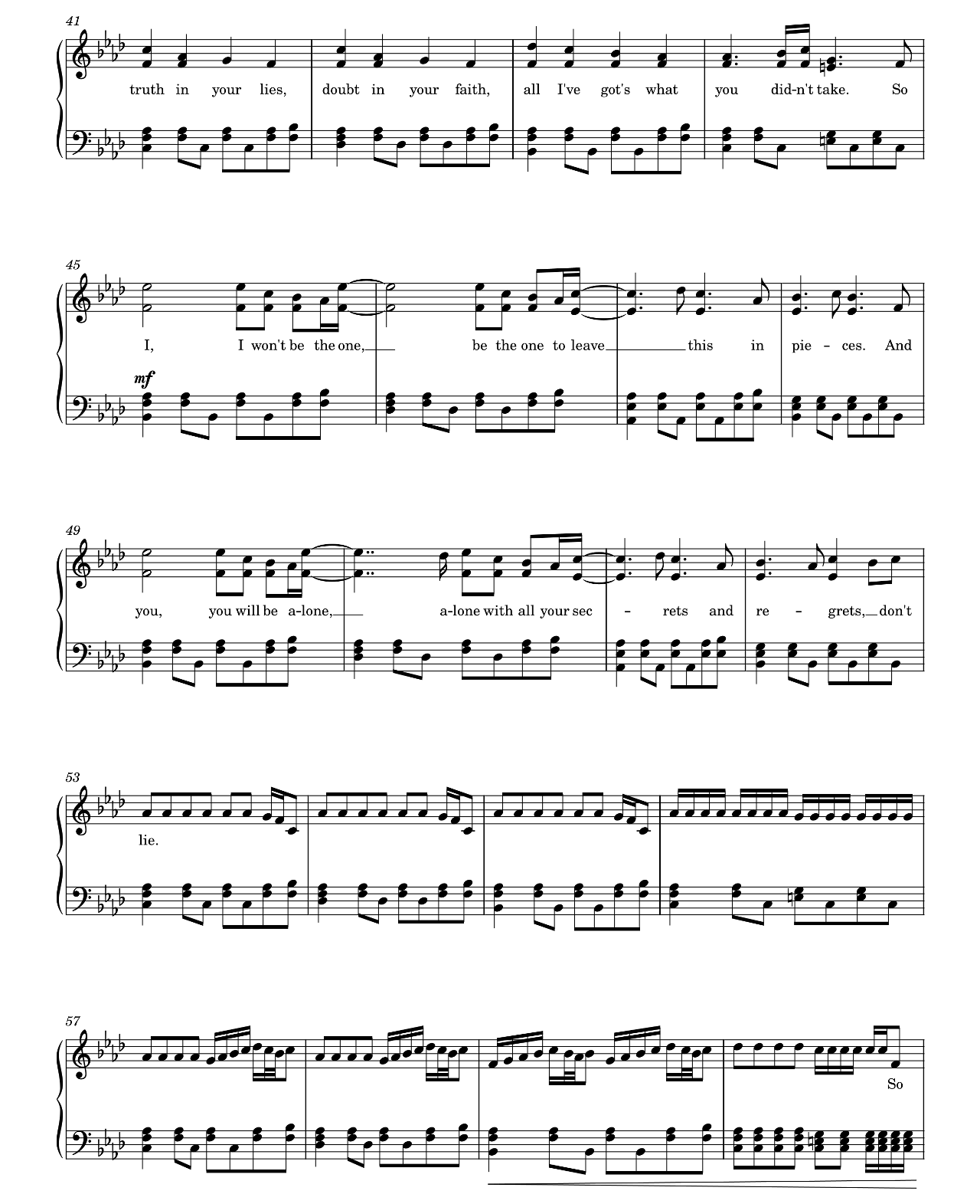 In Pieces by Linkin Park Sheet Music - Meta-chords