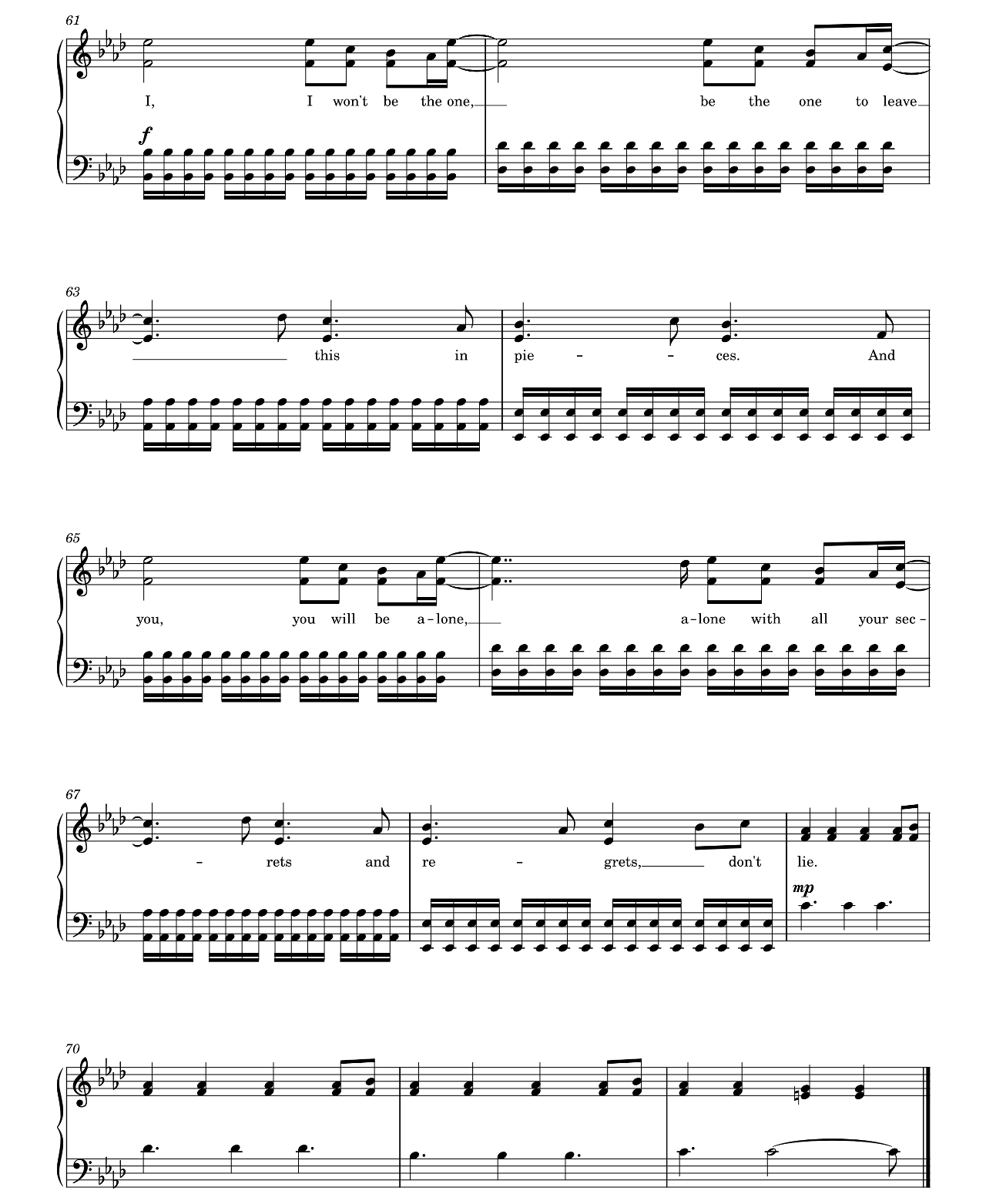 In Pieces by Linkin Park Sheet Music - Meta-chords