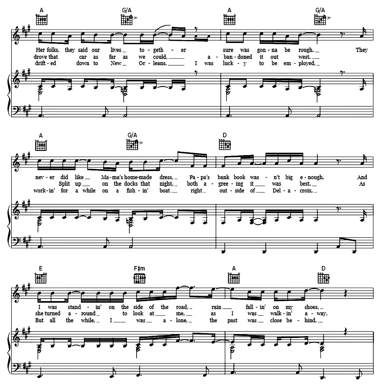 Tangled Up In Blue by Bob Dylan Sheet Music - Meta-chords