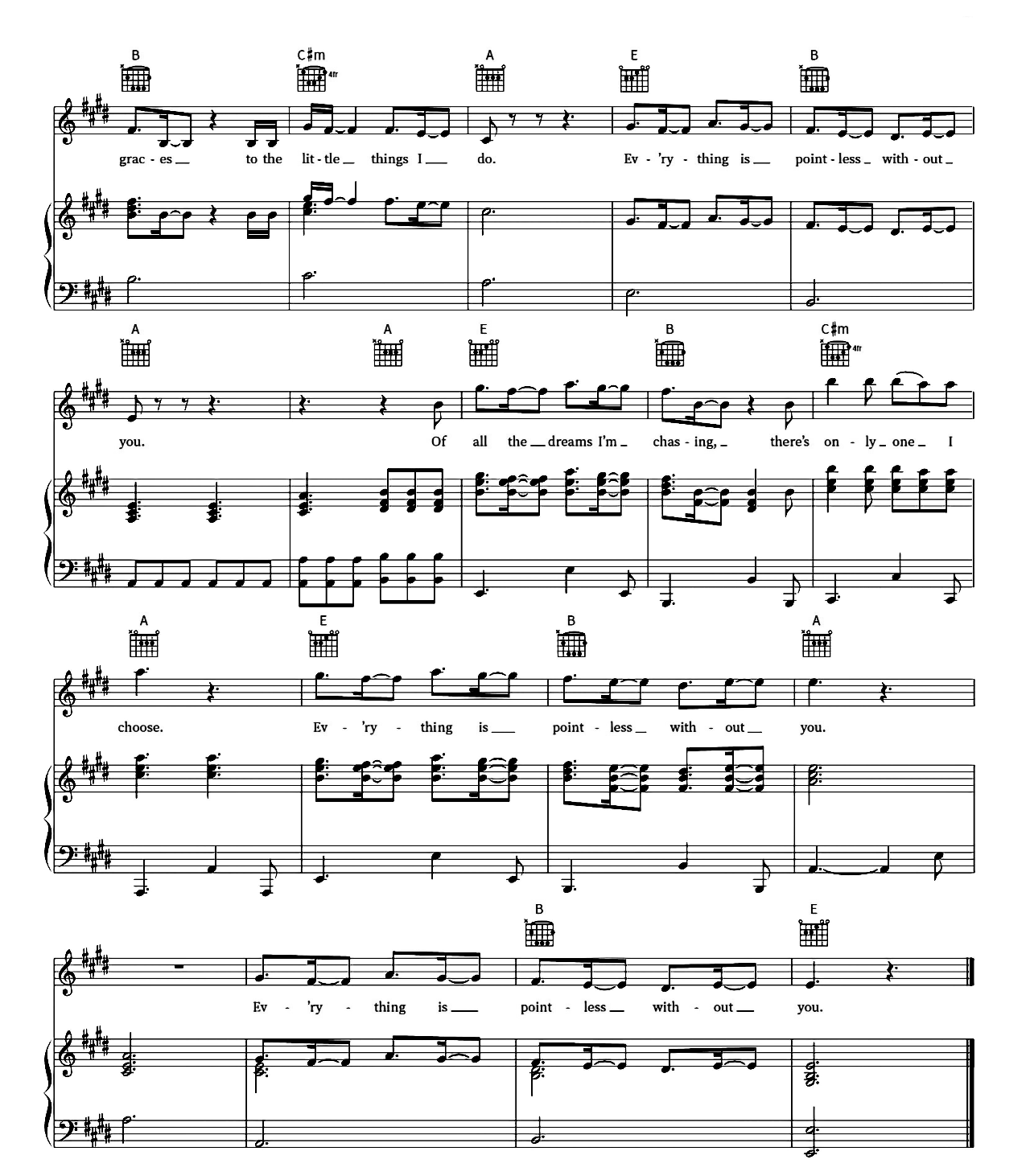 Pointless by Lewis Capaldi Sheet Music - Meta-chords