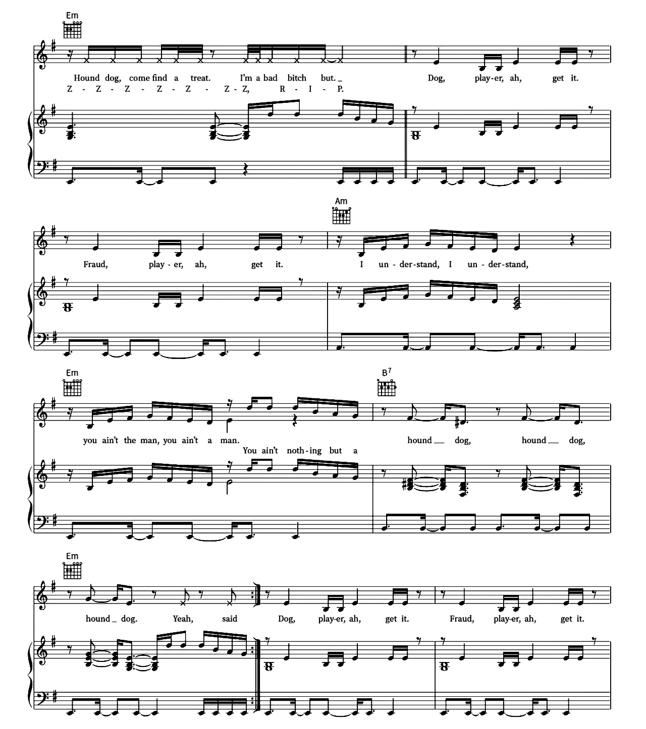 Vegas by Doja Cat Sheet Music - Meta-chords