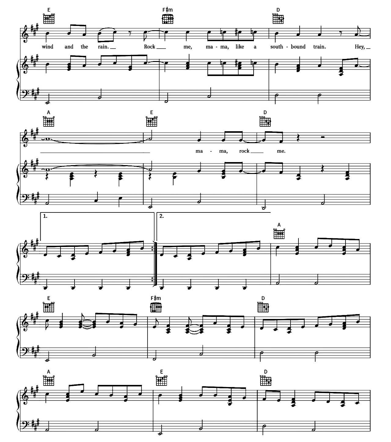 Wagon Wheel by Darius Rucker Sheet Music - Meta-chords