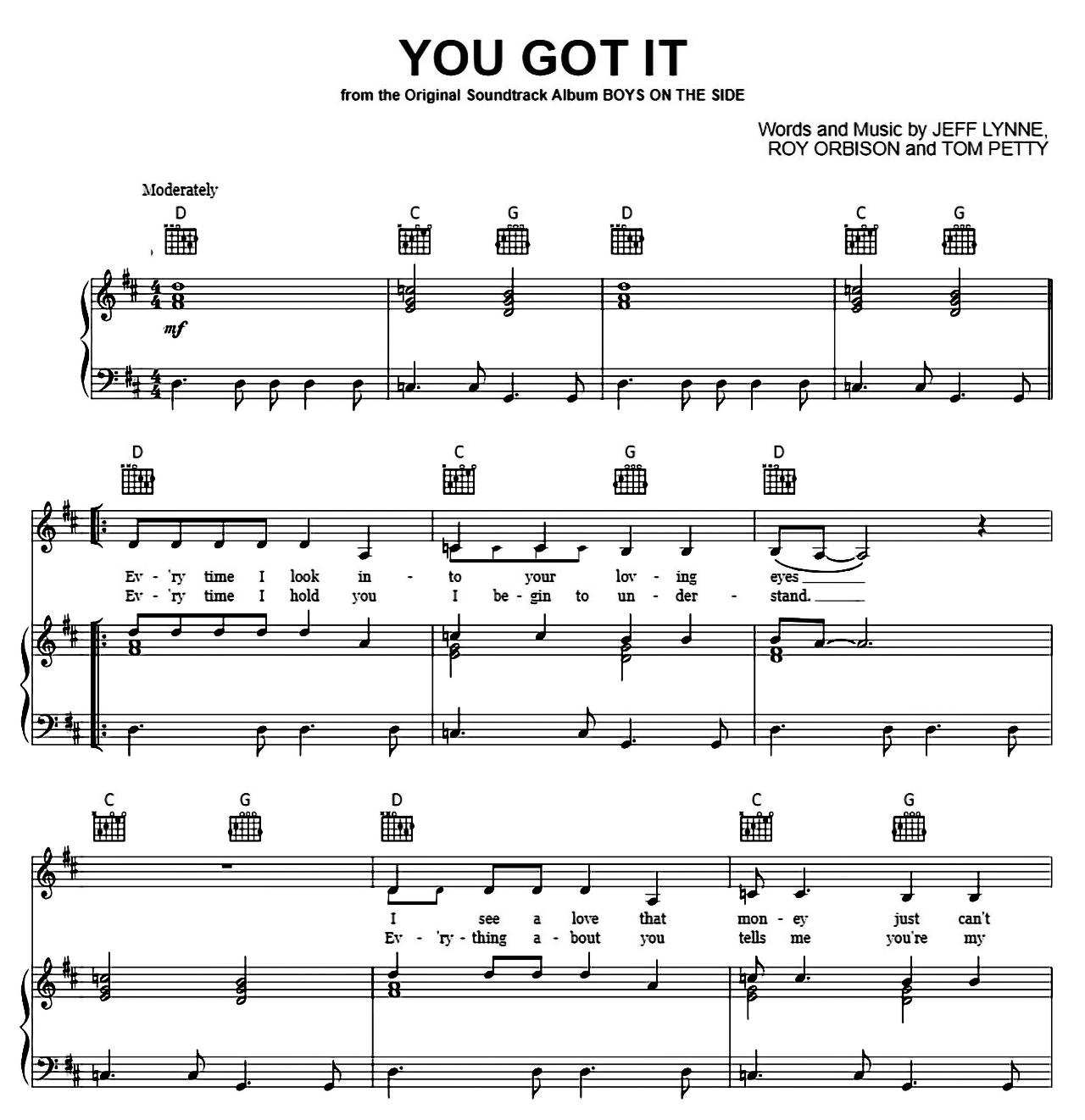 You Got It by Roy Orbison Sheet Music - Meta-chords